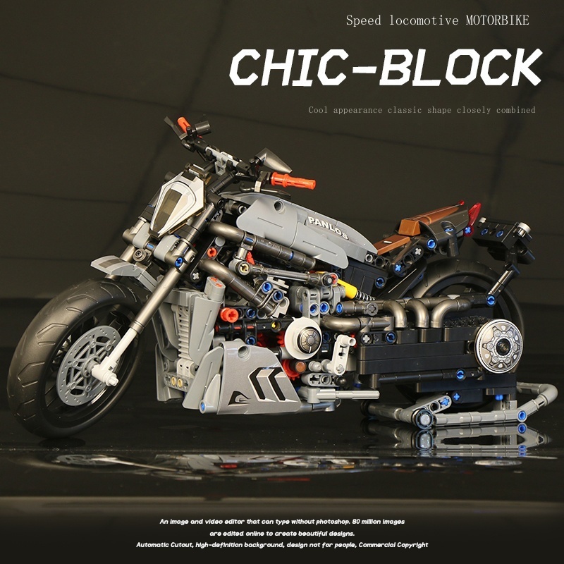 LEGO motorcycle building blocks Ducati Big Devil Kawasaki motorcycle ...