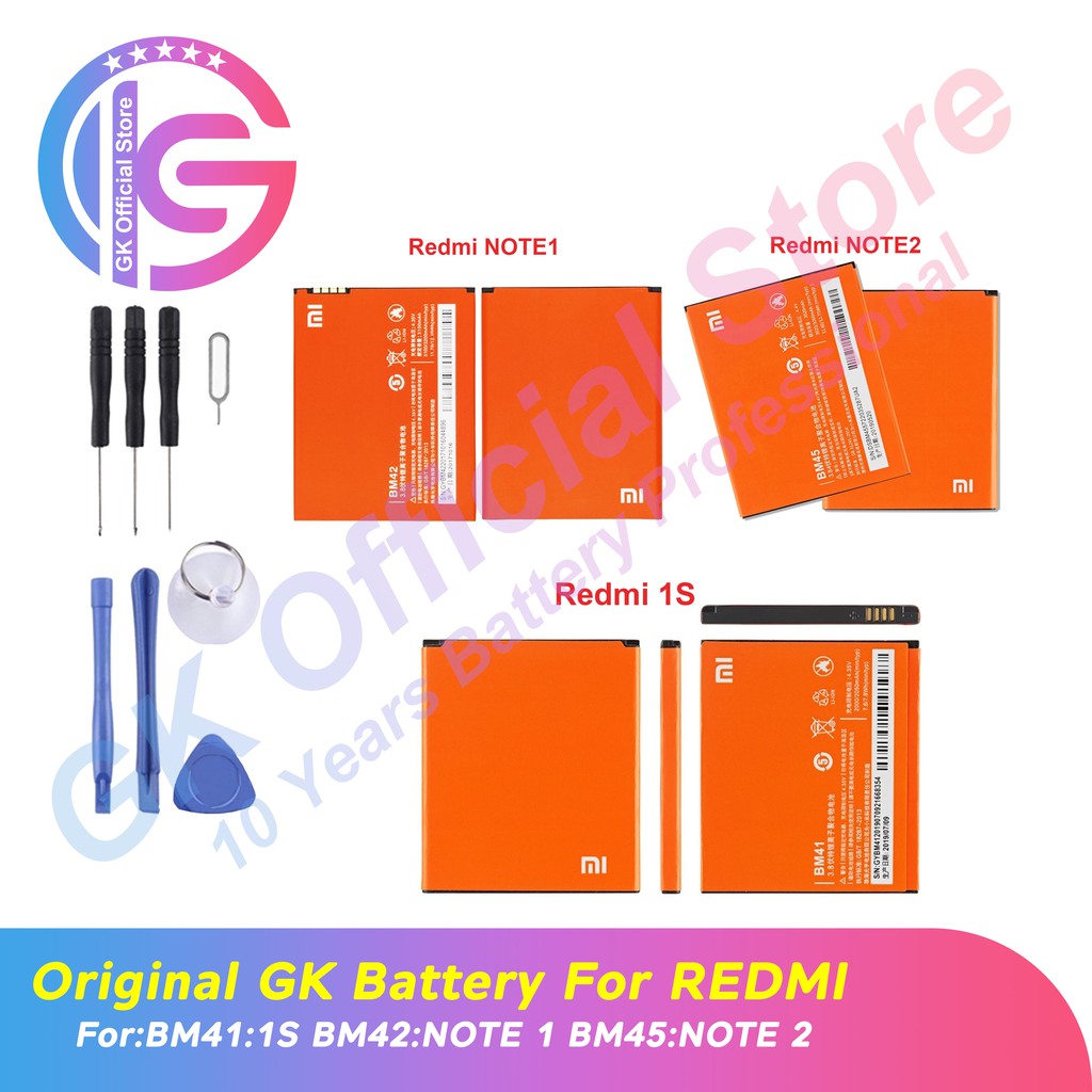 GK Battery For Redmi BM41:1S BM42:NOTE 1 BM45:NOTE 2 Battery | Shopee Philippines