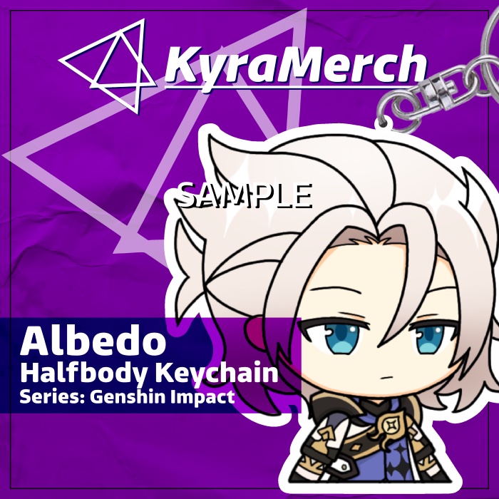 Genshin Impact Albedo Halfbody Keychain | Kyramerch Anime Fanmerch ...