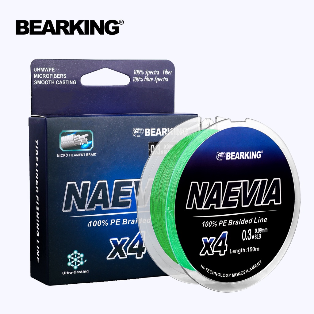 Bearking NAEVIA 150m Standard X4 PE Fishing Line 0.2#-4.0# 7-50lb ...