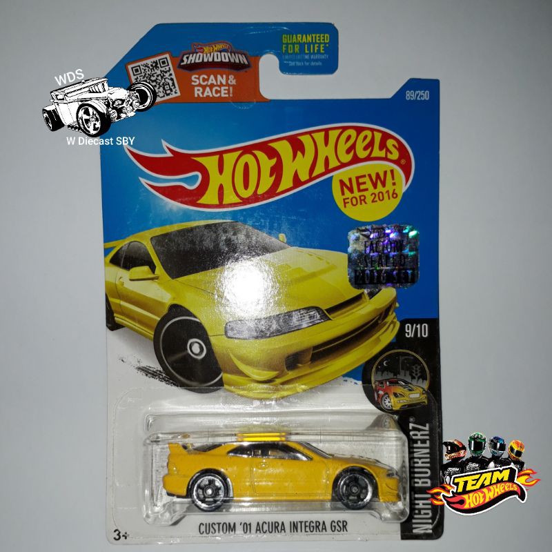 Hot Wheels Custom 01 Acura Integra Yellow Factory Seal FS 2016 Deed ...
