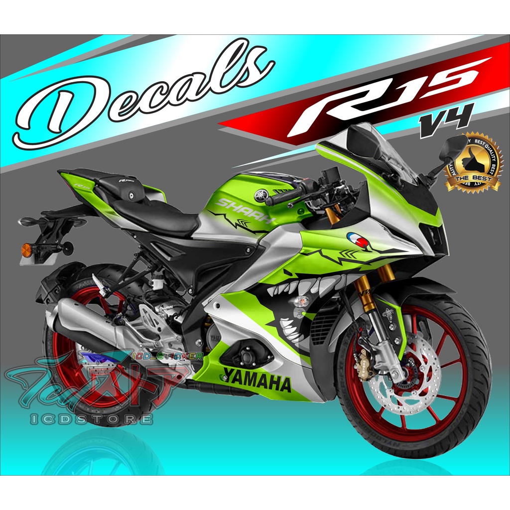 Decal R15 V4 Shark/Sticker R15 V4/Shark/New/Yamaha R15/R15 V4 ...