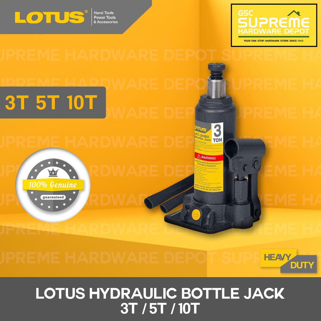 Lotus Hydraulic Bottle Jack 3T/5T/10T/15T | Shopee Philippines