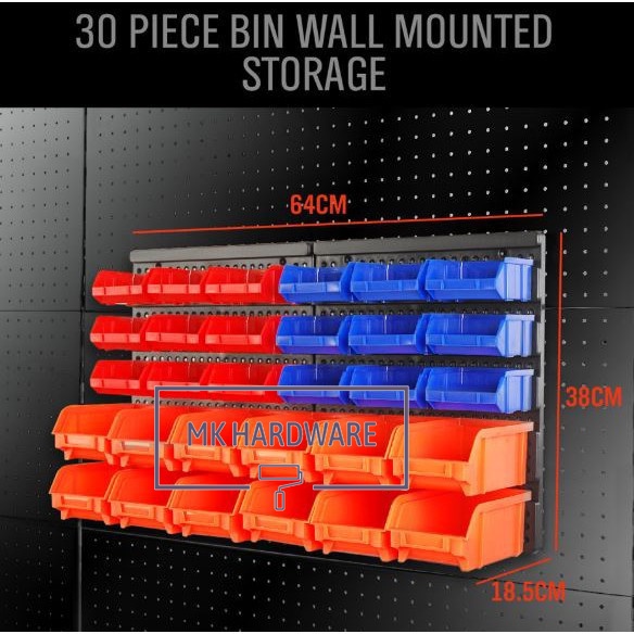 30 Piece Bin Wall Mounted Storage Parts Storage Organizer Box | Shopee ...