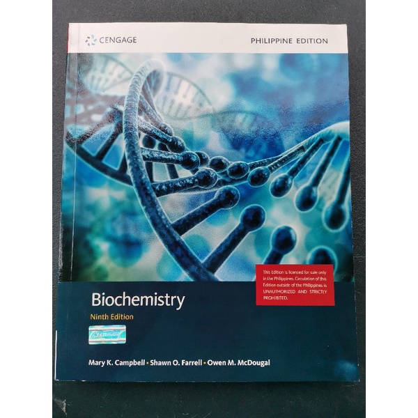 Biochemistry 9th Edition By. Mary K. Campbell, Shawn O. Farrell, & Owen ...