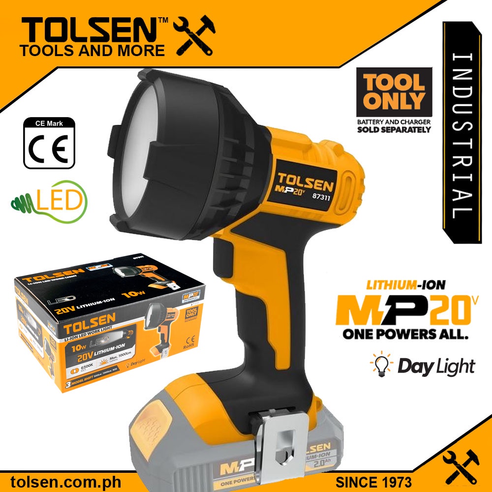 Tolsen LI-ION LED Worklight 1000 Lumens CE Approved 87311 | Shopee ...