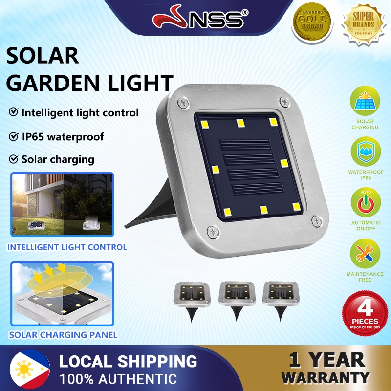NSS Solar Lawn Light 8 LED Bulbs Garden Outdoor Light Lawn Passage ...