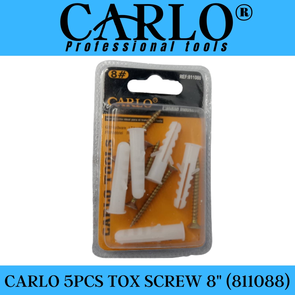 Capulong Street Carlo 5Pcs Tox Screw 8mm Turnilyo Plastic Fixings Tox ...