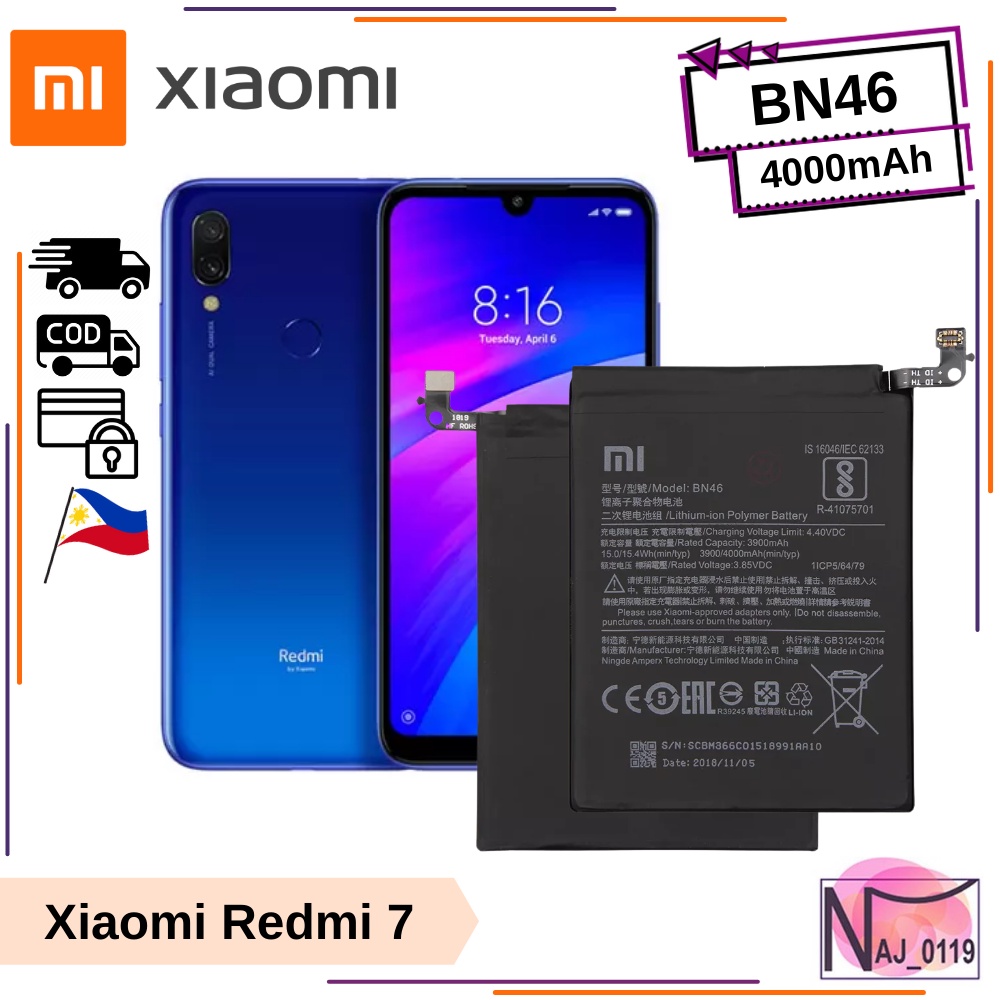 Xiaomi Redmi 7 Original Battery | Model: BN46 (4000mAh) High Quality ...