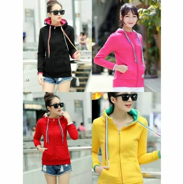 #818 COLORFUL LADIES HOODIE JACKET | Shopee Philippines