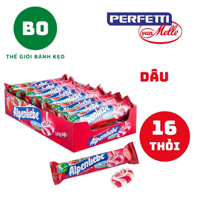 Alpenliebe Hard Candy Strawberry Milk Flavor (Box of 16 Bars) | Shopee ...
