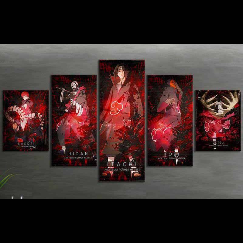 Anime Naruto Akatsuki Wall Art Decor Naruto Wall Art Decor 5pieces HD ...
