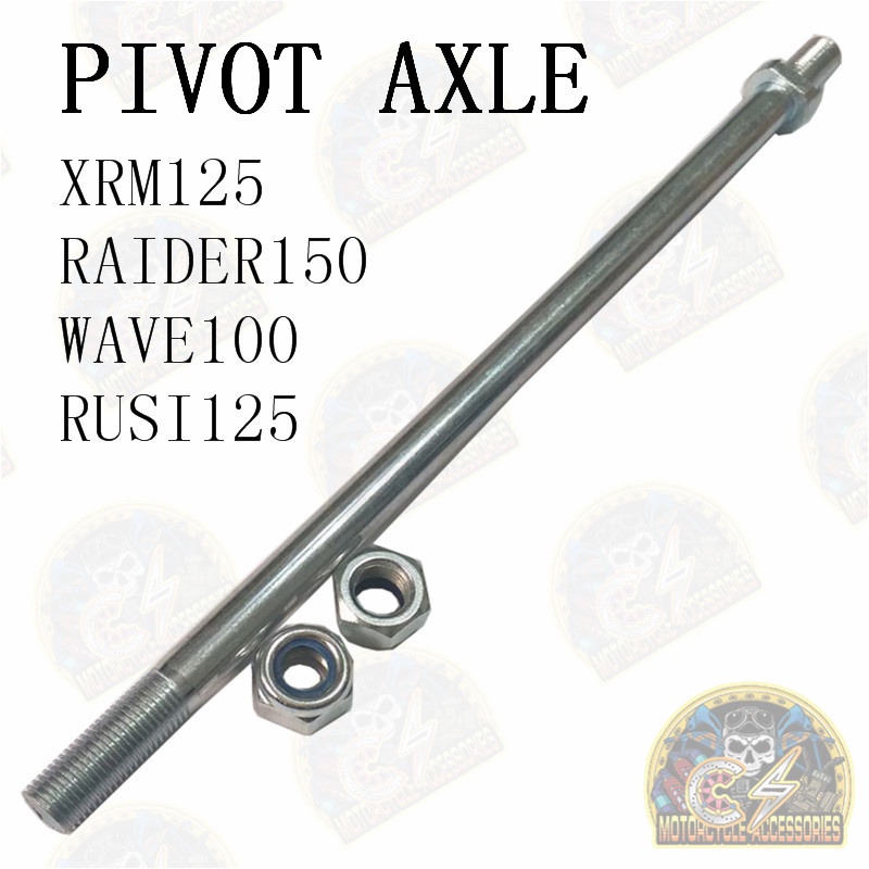 CS Motorcycle swing arm axle pivot axle with nut xrm125, raider150 ...
