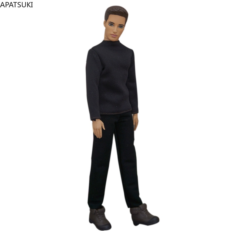 Black 1/6 Doll Clothes For Ken Boy Doll Outfits Base T-shirt Blouse ...