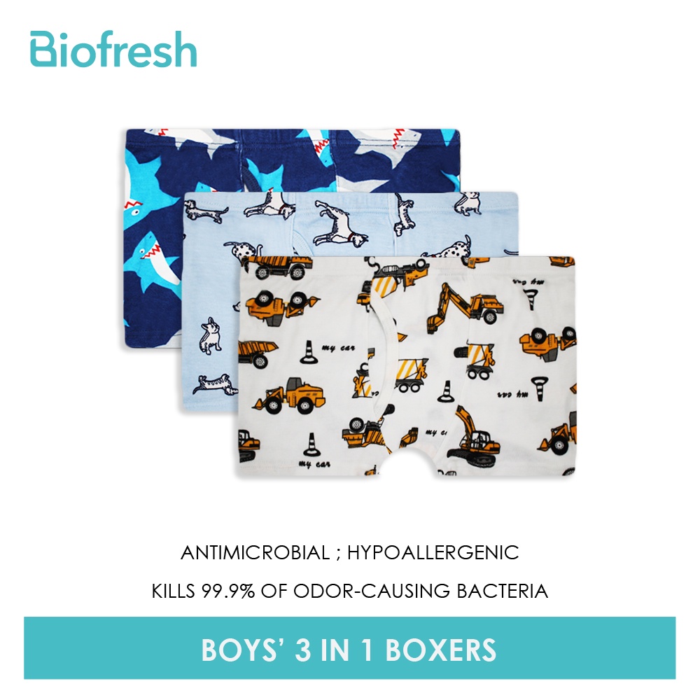 Biofresh Boys' Antimicrobial Boxer Brief 3 pieces in a pack UCBBG2301 ...