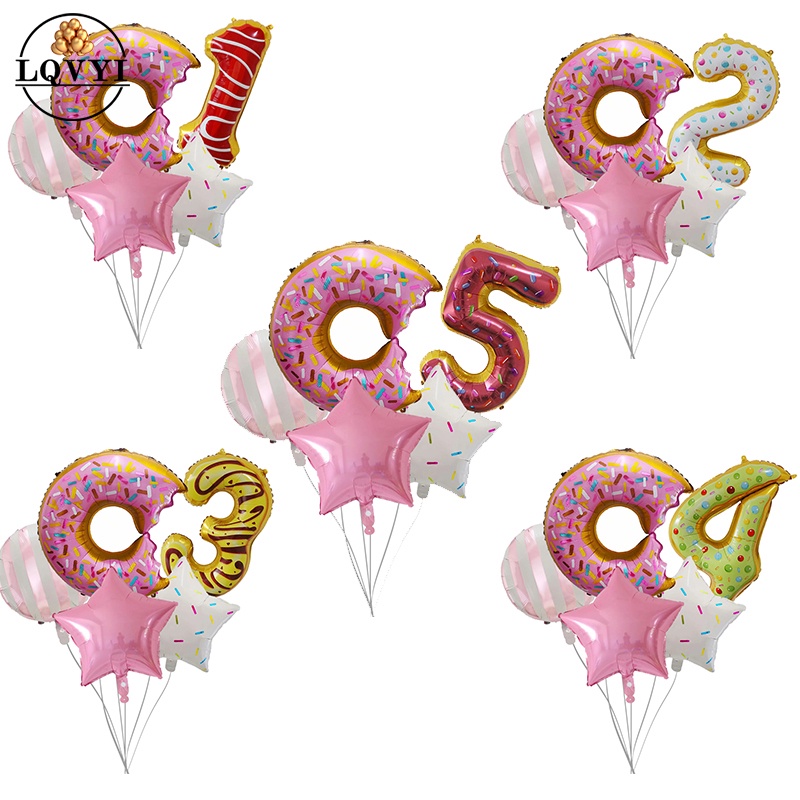 Great Price 5pcs/set Donut Candy Balloons Baby Birthday Party 32 Inch ...
