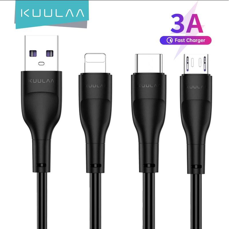 KUULAA Android IPhone Charging Cable 1m Micro Type-c Lightning Cable ...
