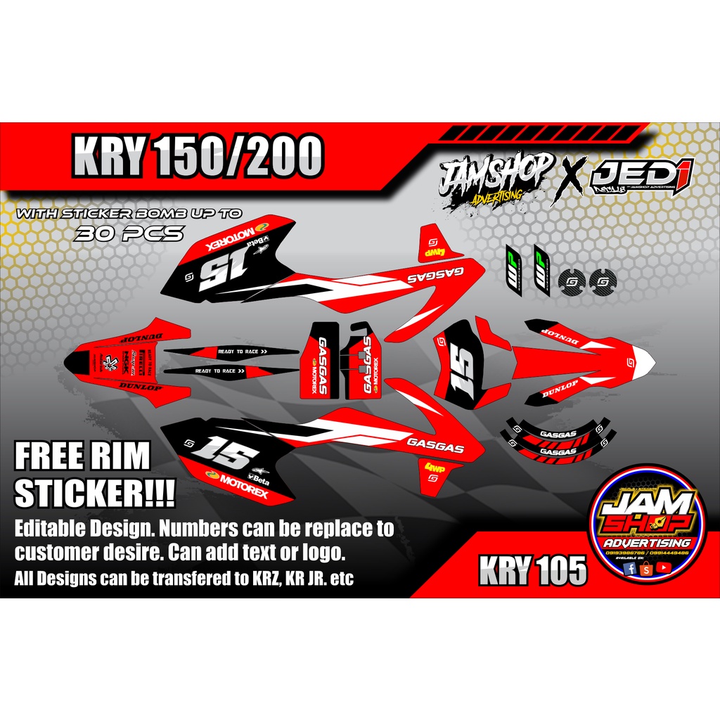 RUSI KRY 150/200 Full Decals w/ FREE RIM DECALS Batch 2 | Shopee ...