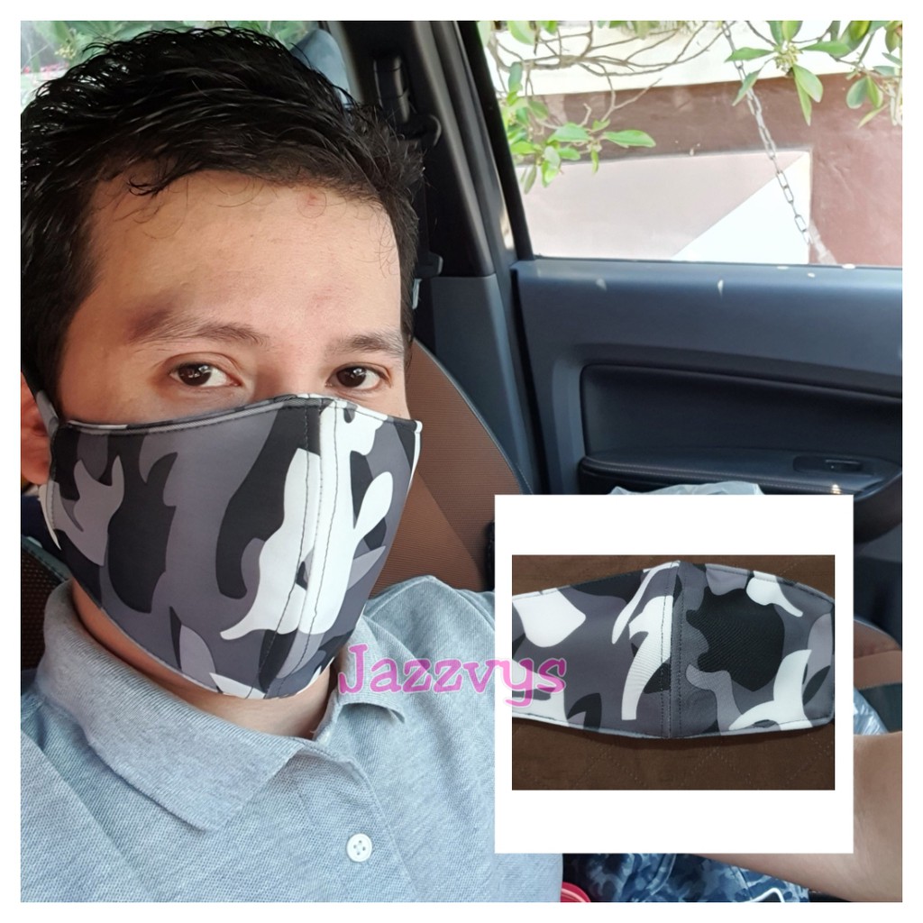 Washable Face Mask for Men Army Gray Color Reusable Dust Facemask Anti ...