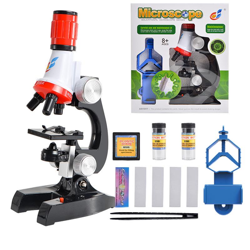 Zoom Biological Microscope 100x-1200x Kids Microscope Kit Scientific ...