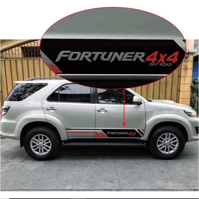Fortuner Car Stickers Fortuner Stickers Cutting List Fortuner Stickers ...