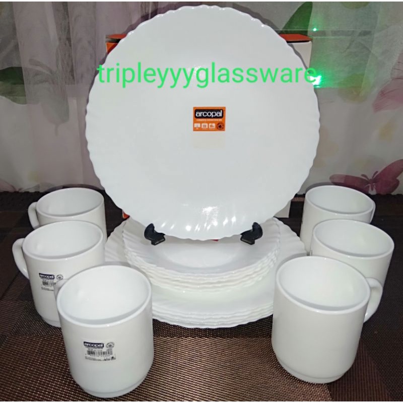 Arcopal 18pc Dinner Set Opal Glass (feston/zelie) | Shopee Philippines