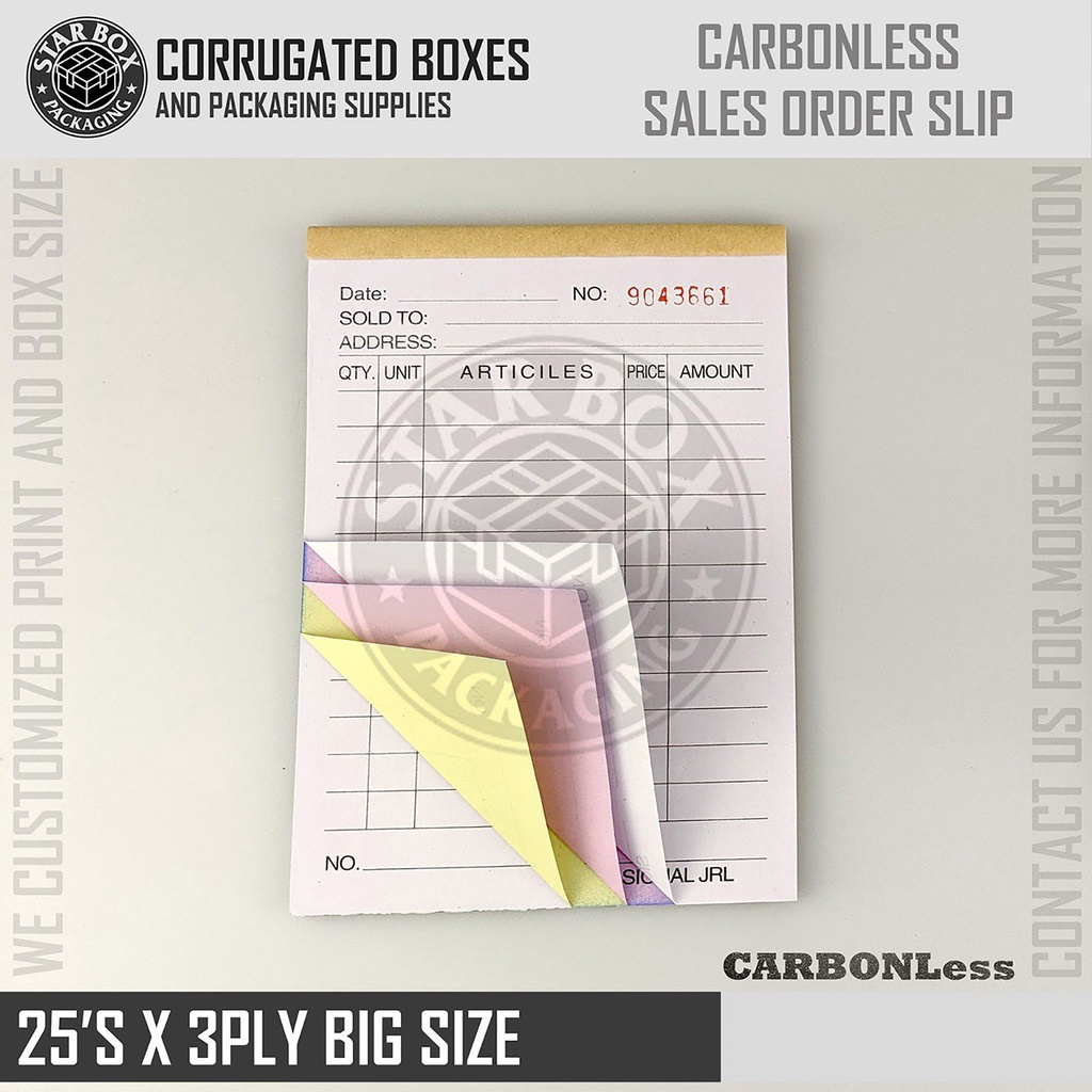 Starbox Carbonless Carbonized Sales Order Slip Duplicate Triplicate ...