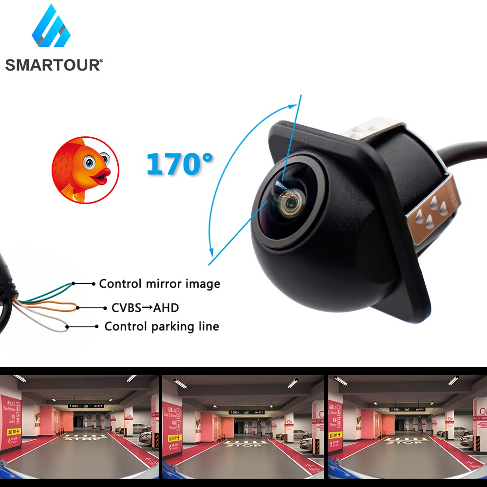 Smartour 720P 170 AHD/CVBS Car Rear View Camera Vehicle Reverse Fisheye ...