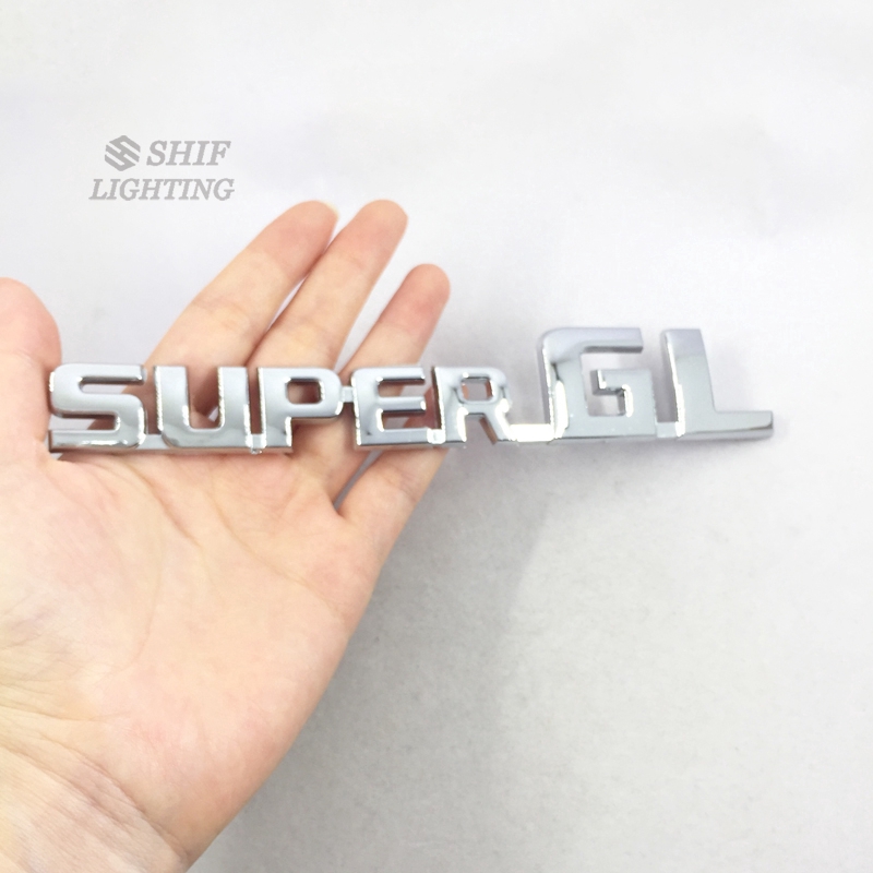 1 x ABS Chrome SUPER GL Logo Letter Car Side Rear Trunk Emblem Sticker ...