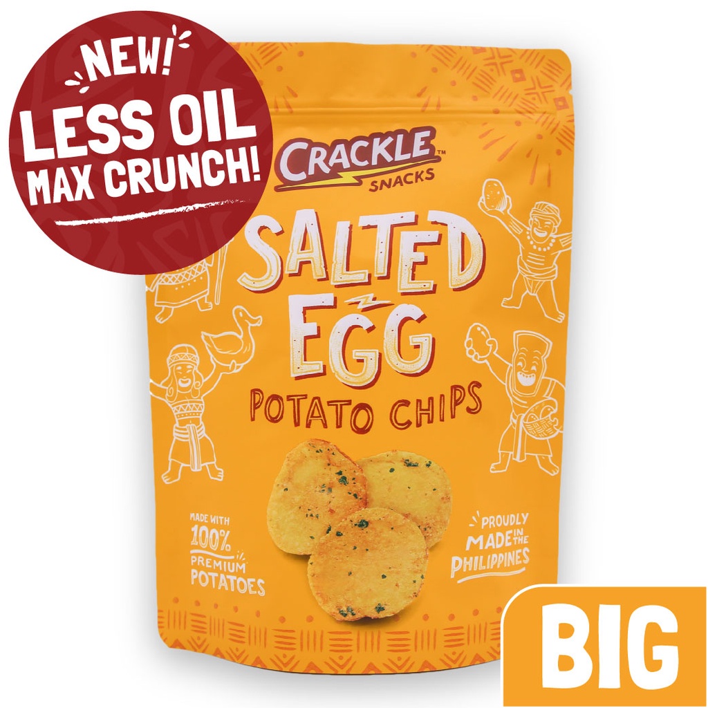 Crackle Snacks Salted Egg Potato Chips (Big) | Shopee Philippines