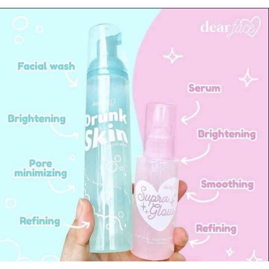 Authentic Dear Face Drunk Skin Facial Cleanser 100ml l Dear Face Supra ...