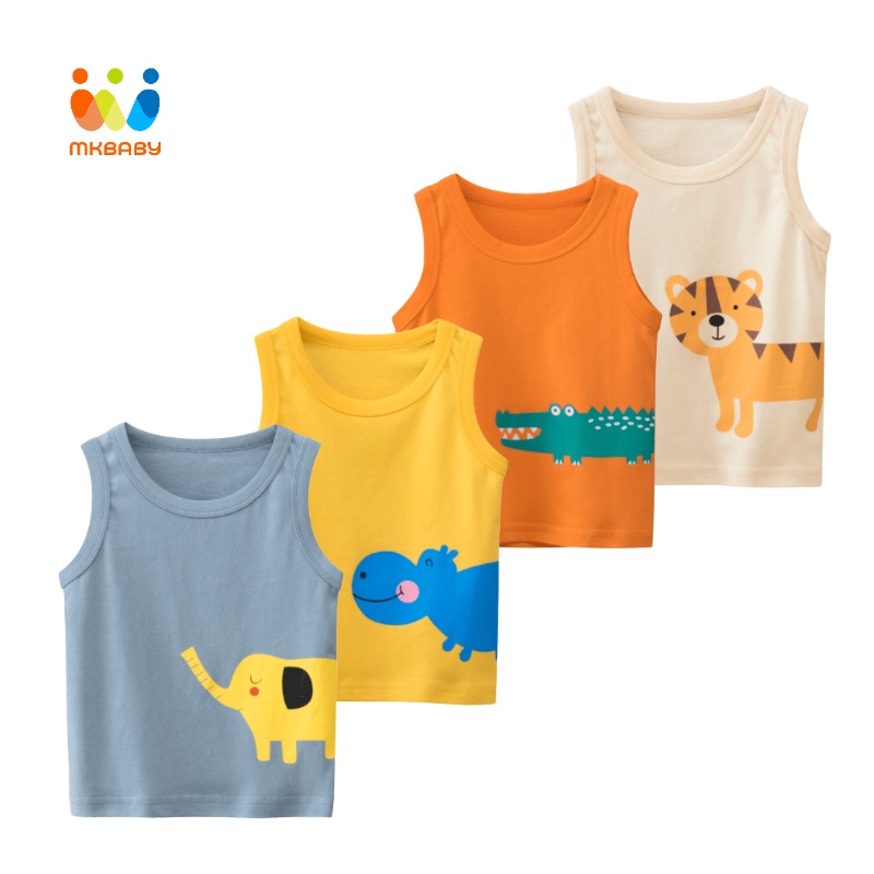 High Quality Cotton Sleeveless Top Cute Cartoon Animal Sando for Boys 6 ...