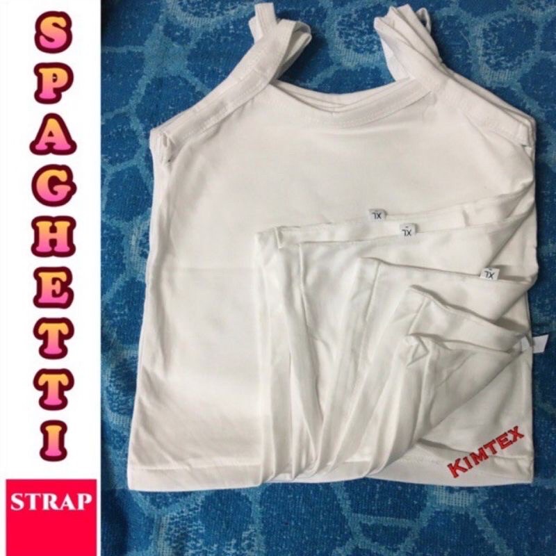 6 Pieces Kimtex Sando Spaghetti Girl Strap Plain White (C1D20) | Shopee ...