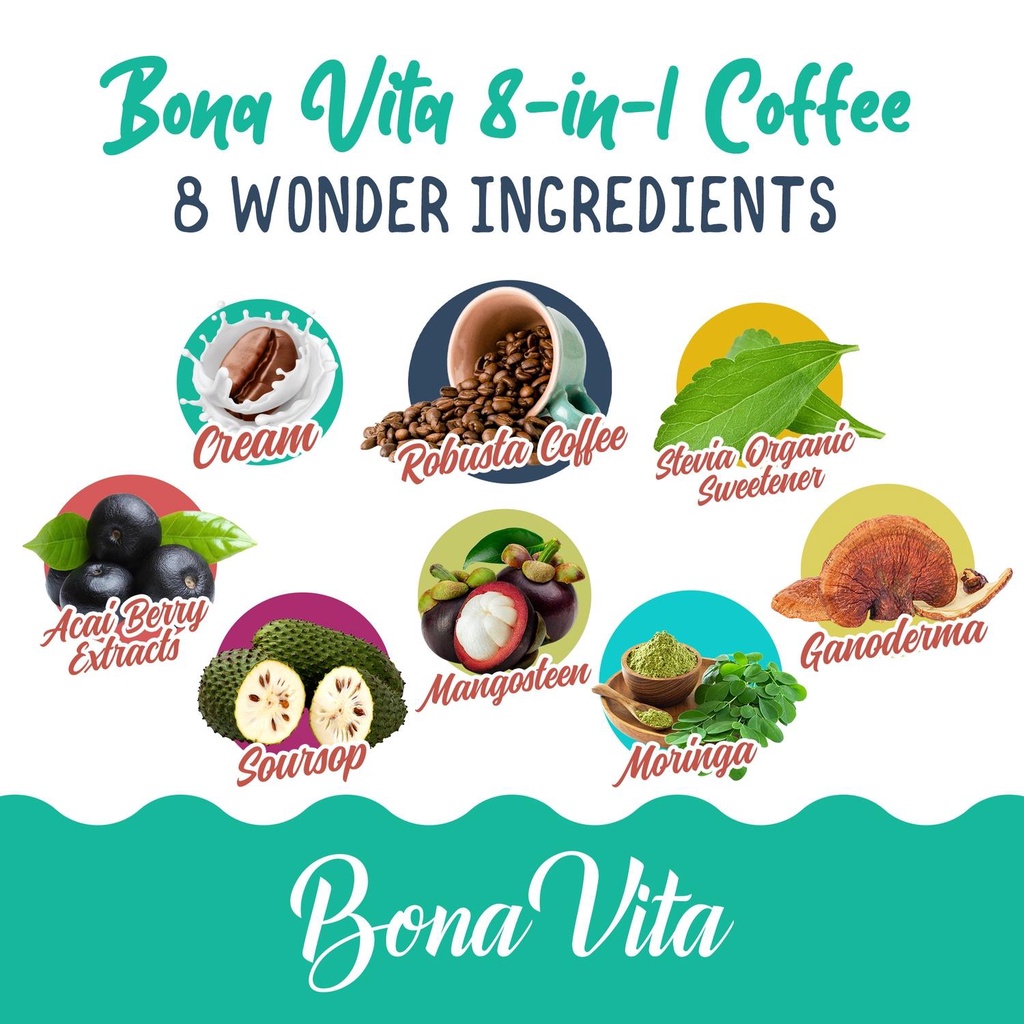 Bona Vita 8 in 1 Coffee Mix 10 Sachets per box | Shopee Philippines