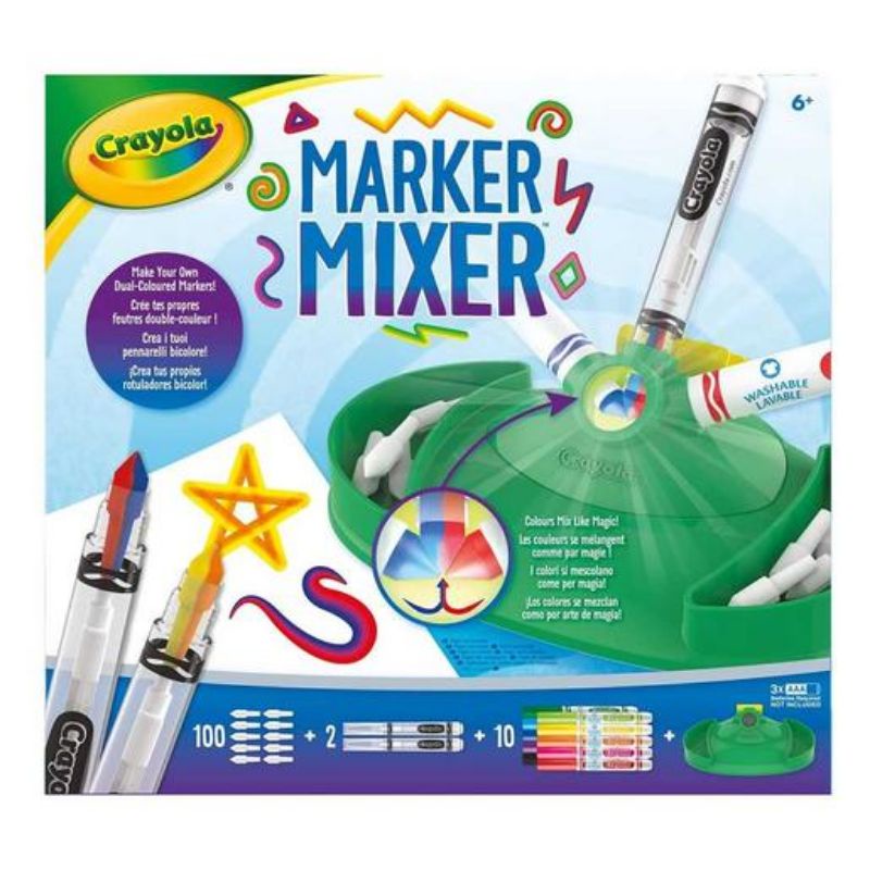 Crayola Marker Mixer set with 10 markers, 100 mixed nibs, glowing mix ...