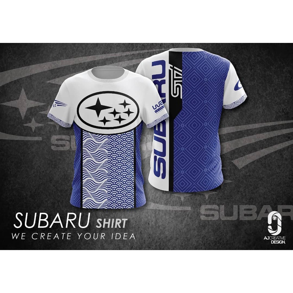 T Shirt MIcrofiber Subaru Sulam STi WRC WRX Racing Motorsport Pakaian ...