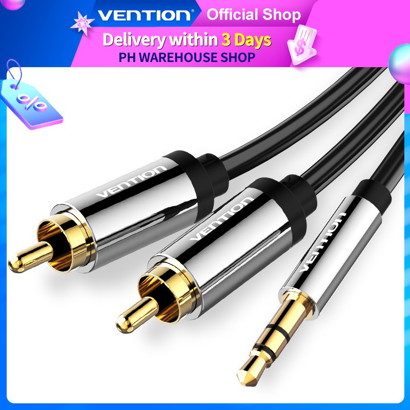 Vention Rca Cable 3.5mm To 2Rca Aux Gold Plated Stereo Audio Y-Splitter ...