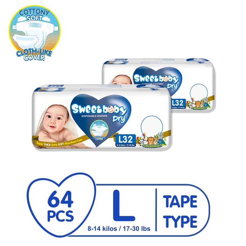 Sweetbaby Dry Econo Pack Large 32s x 2 (64pcs) | Shopee Philippines