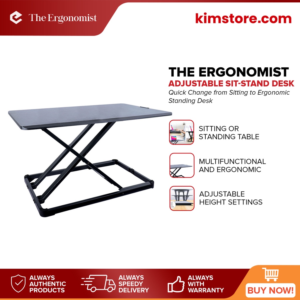 The Ergonomist Adjustable Sit-Stand Desk High Load Capacity Steel Frame ...