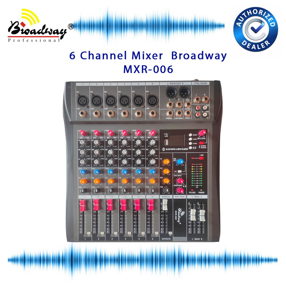 6 channel mixer Broadway MXR-006 Professional Power Mixer | Shopee Philippines