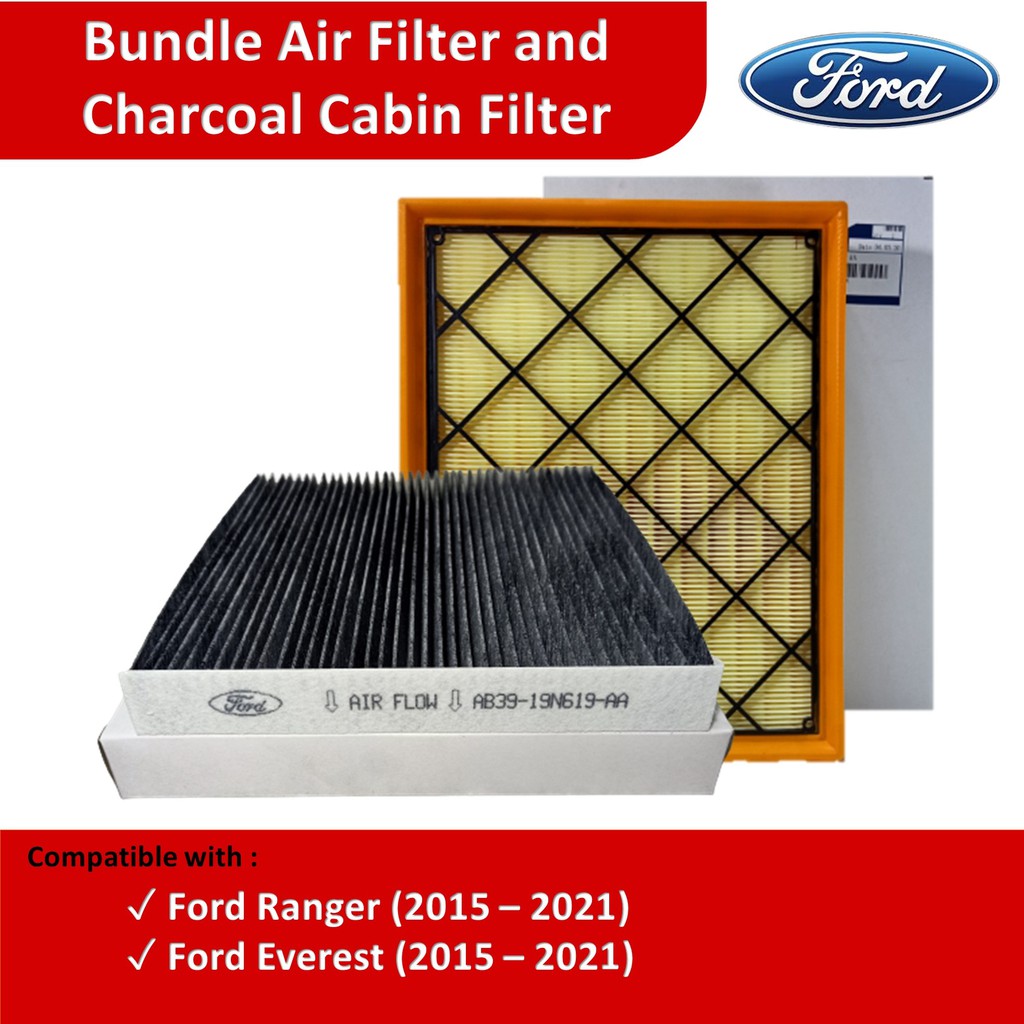 Bundle Air Filter & Charcoal Cabin Filter Ford Ranger (2015 - 2021 ...