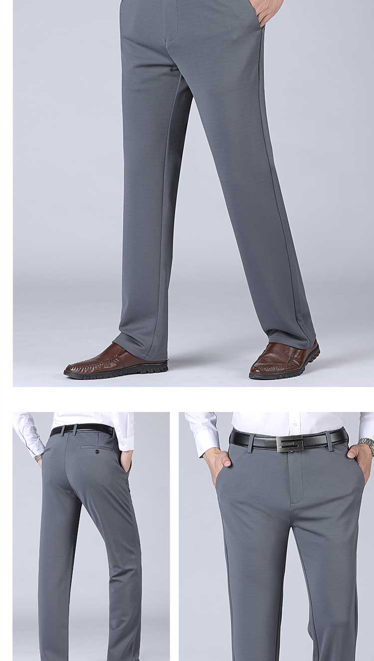【Local Delivery】CEO Men's Formal Suit Pants Black Straight Cut Loose ...