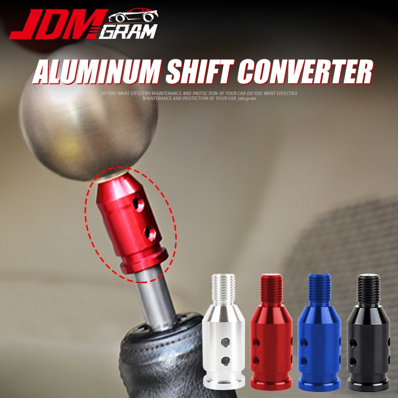 JDMGRAM Universal Car Manual Gear Shift Knob Adapter Aluminium Alloy 12 ...