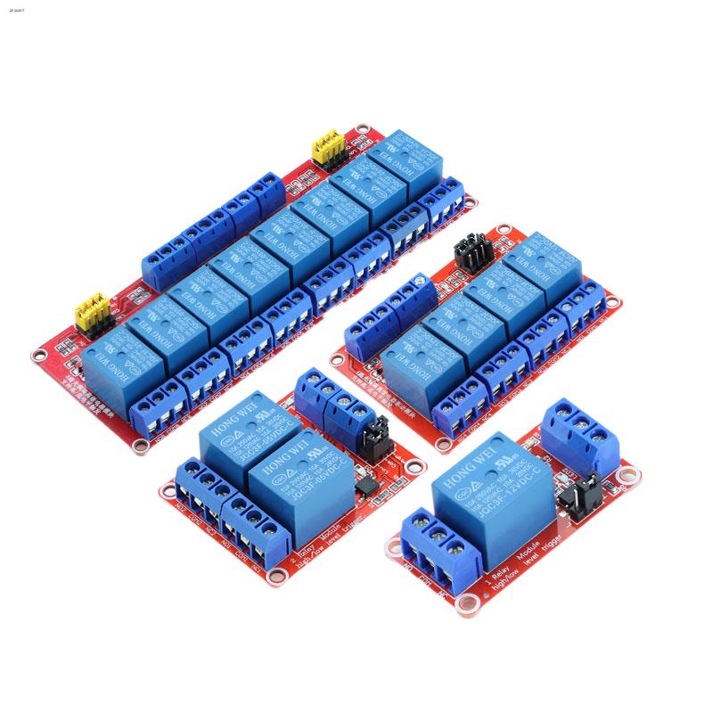 1 2 4 8-way 5V12V24V relay module with optocoupler isolation support high and low level trigger ...