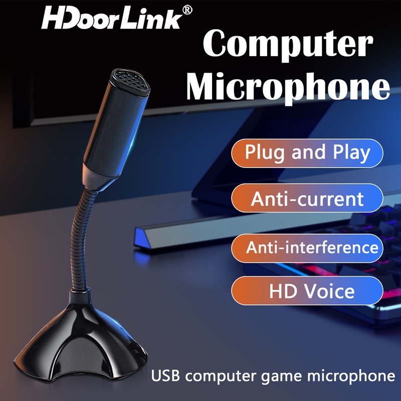 HdoorLink Adjustable USB Desktop Microphone Plug &Play Omnidirectional ...