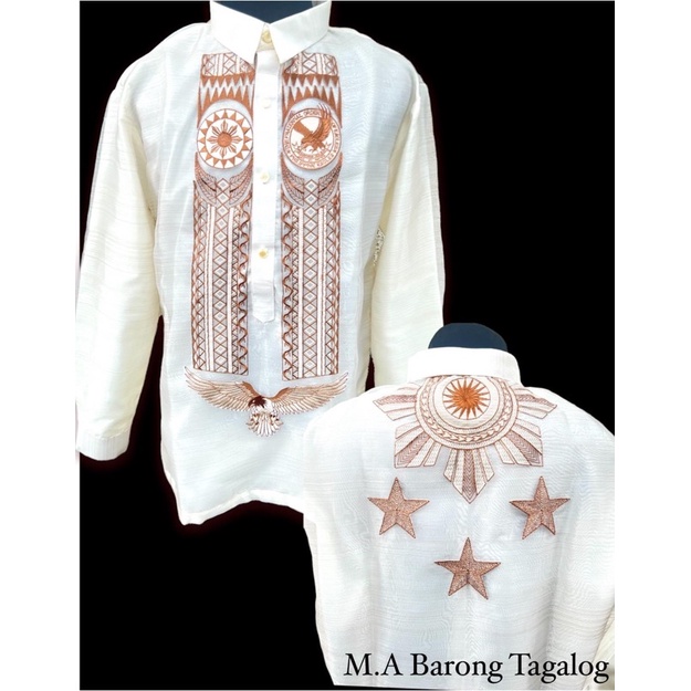 Fraternal Barong for men front and back embroid | Shopee Philippines