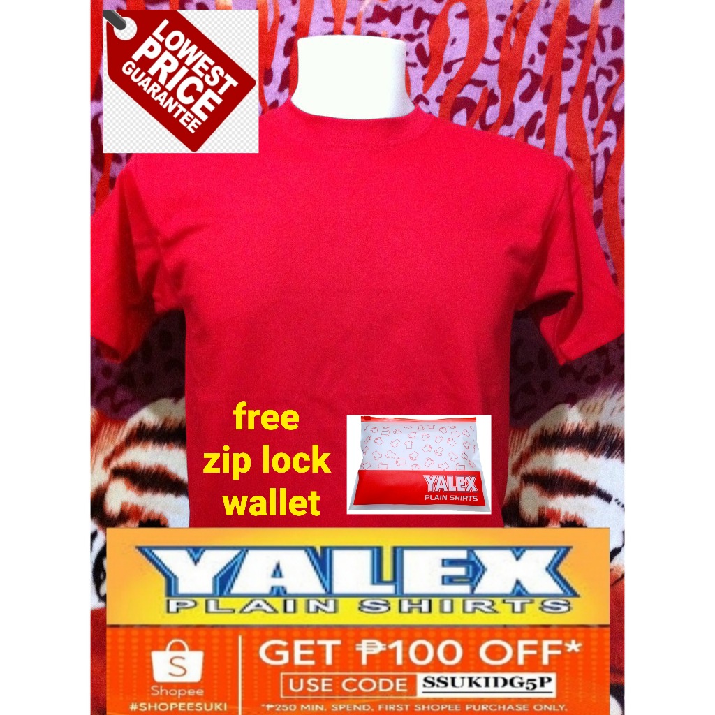 Yalex Plain Tshirt Red Roundneck - NO MINIMUM - kids to adult ( XS to ...