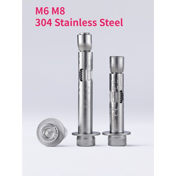 M6 M8 304 Stainless Steel Hexagon Hex Socket Built-in Expansion Screw Allen Internal Expansion ...