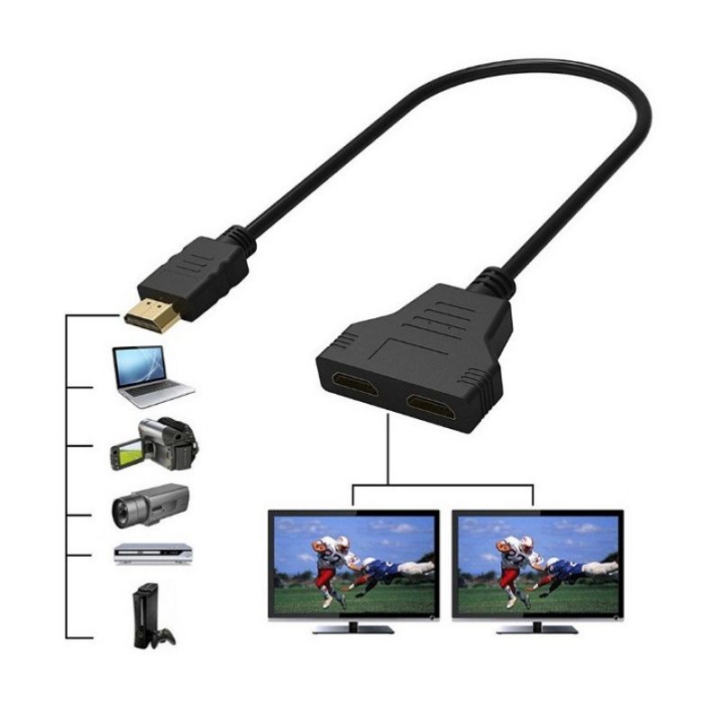 Hdmi splitter 2 Ports Hdmi Male 1 port to Female 2 Ports HDMI jack jack ...