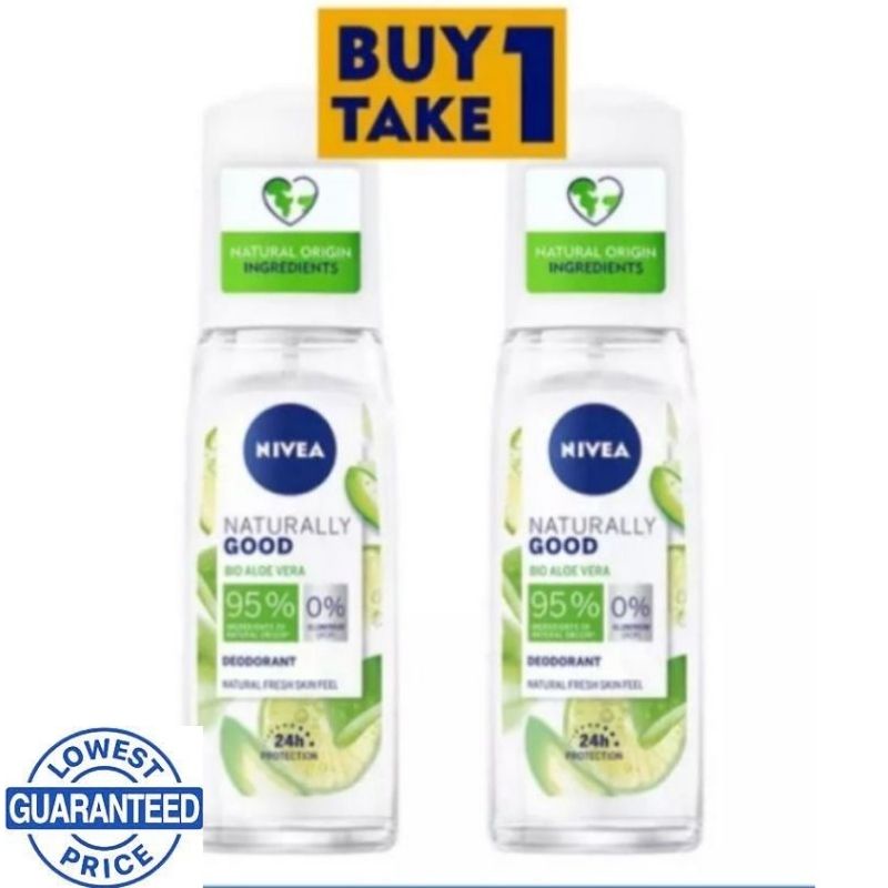 BUY 1 TAKE 1 Nive@ Deodorant Naturally Good Bio Aloe Vera Spray 75ml ...